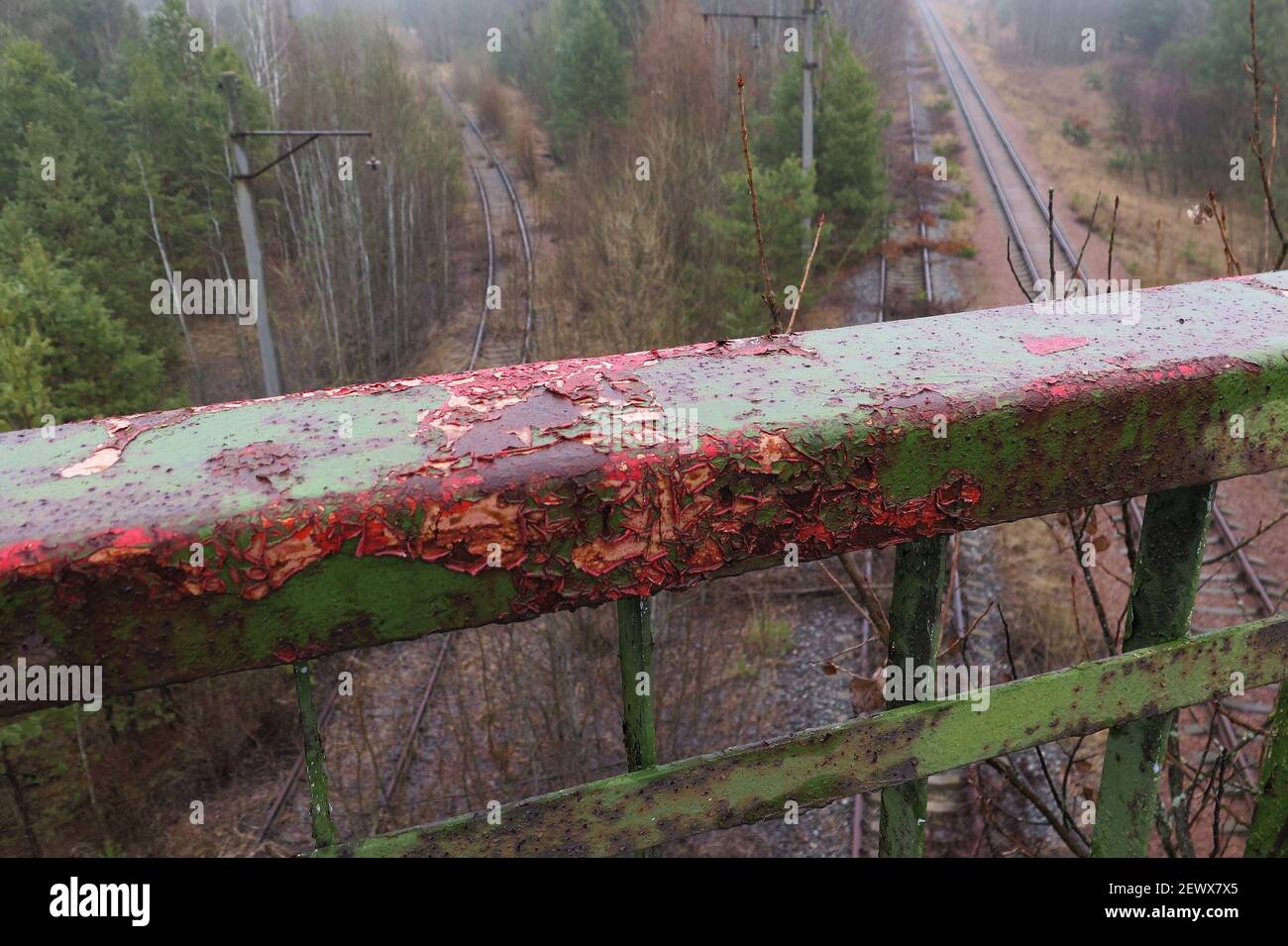 The view from the "Bridge of Death" in Pripyat, Ukraine. After the ...