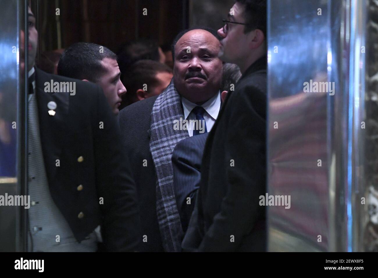 Martin Luther King III is seen in the lobby elevators of the Trump ...