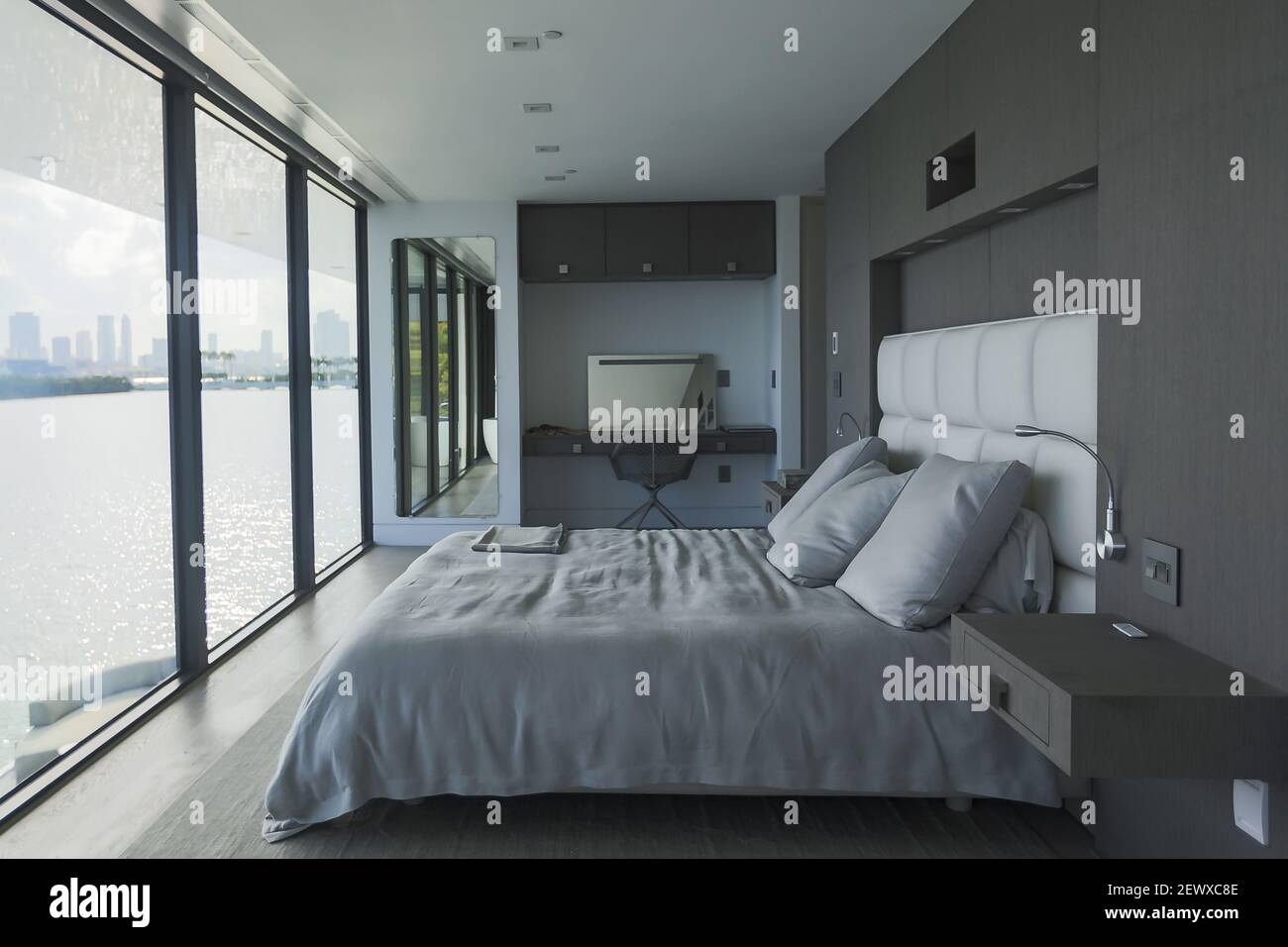 Interior view of the Arkup houseboat, a green-energy luxury floating ...