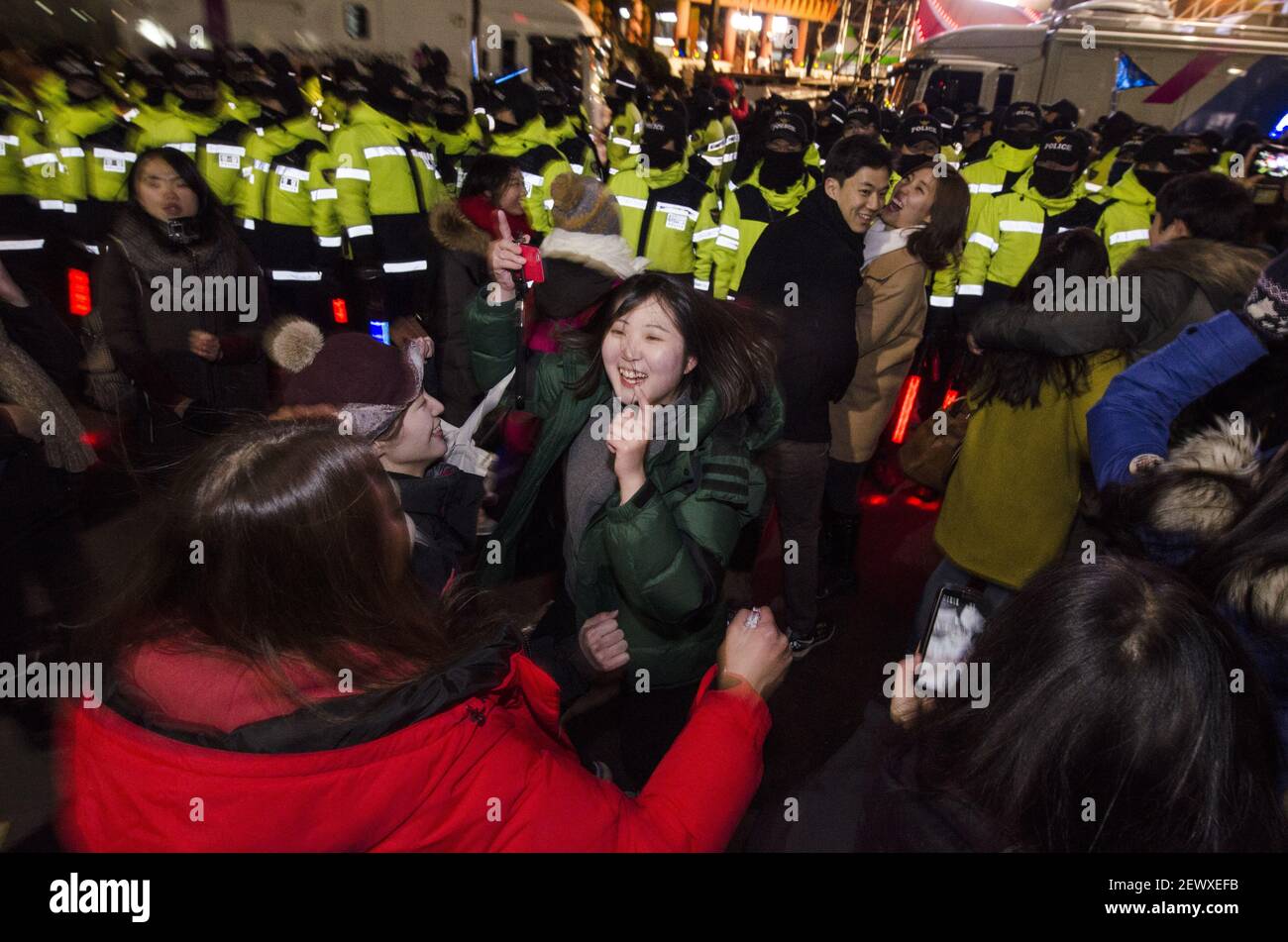 January 1st 2015 - Seoul, South Korea - People gather to celebrate the ...