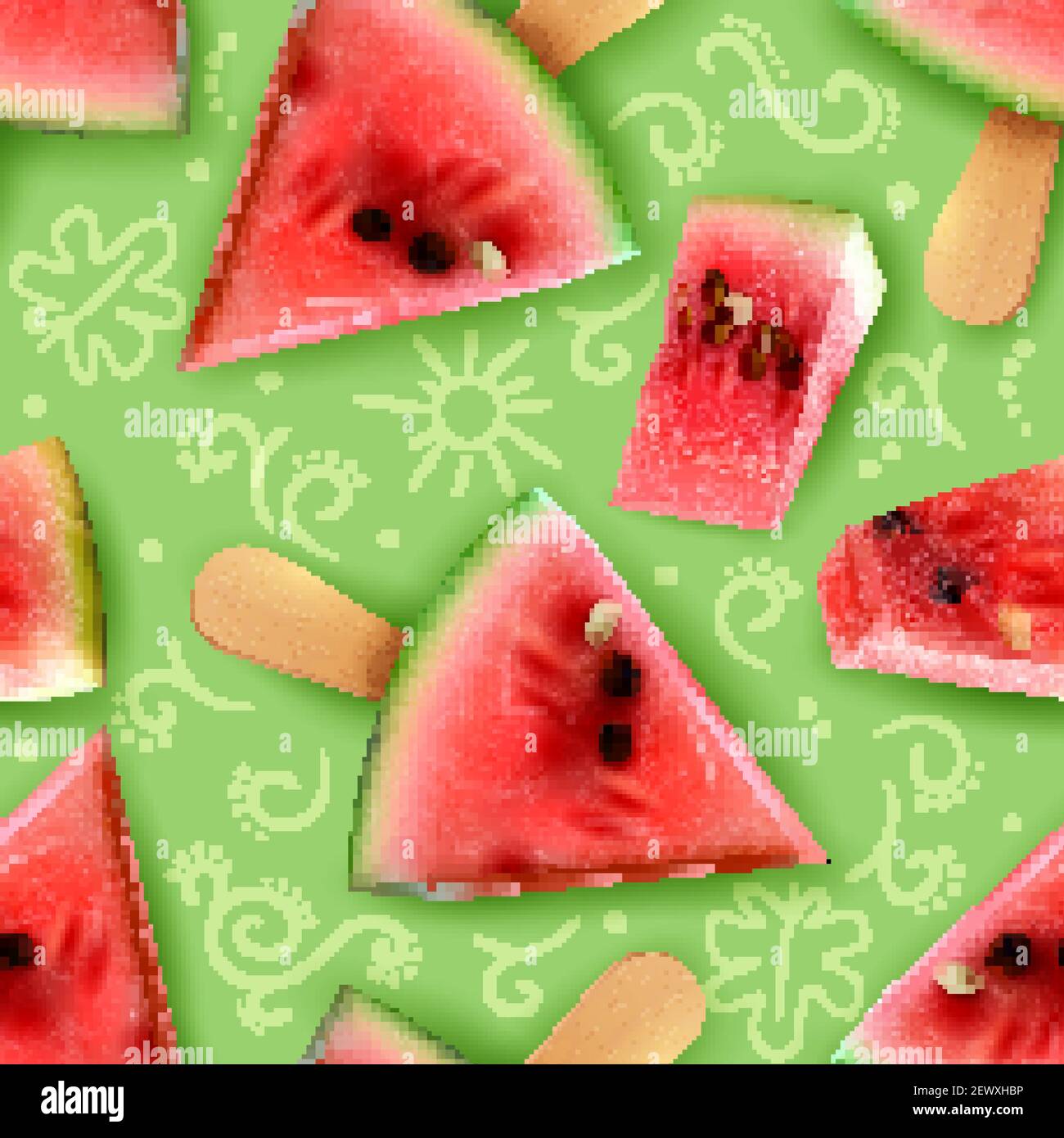 Watermelon bite size pieces on a stick summer snacks serving ideas ...