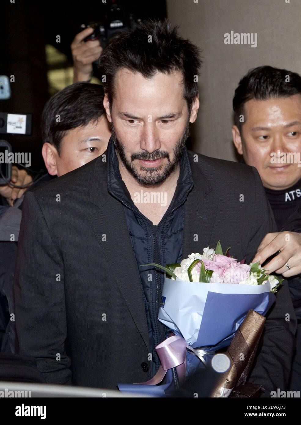 7 January 2015 - Incheon, South Korea : Actor Keanu Reeves arrives at ...