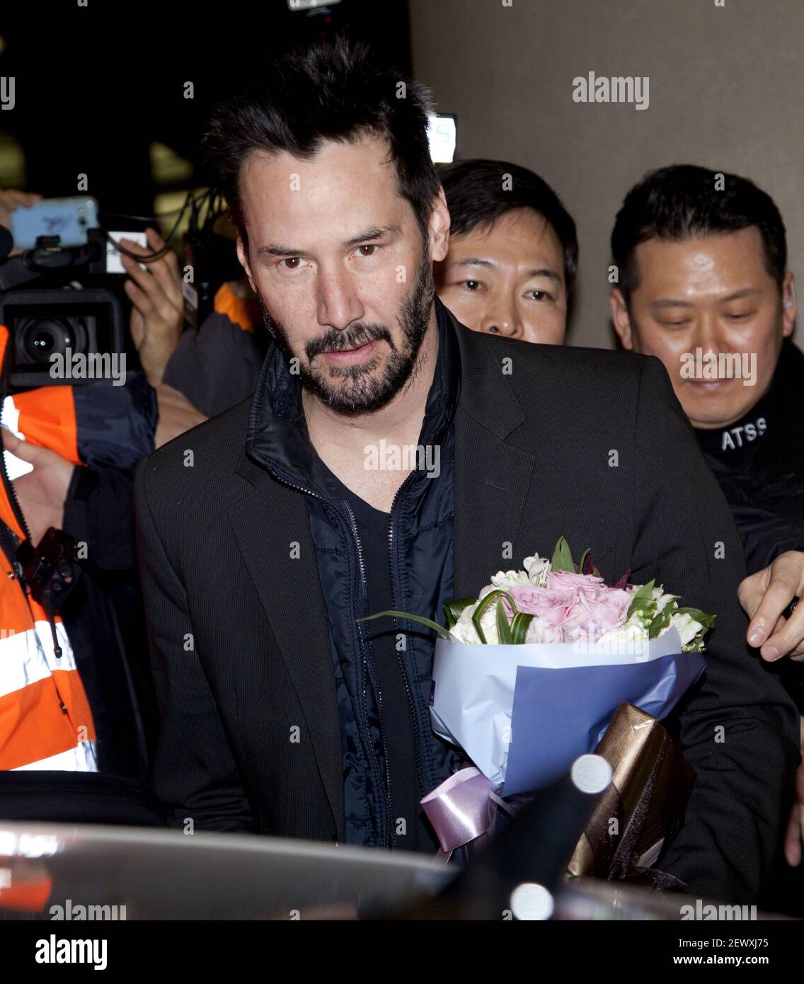 7 January 2015 - Incheon, South Korea : Actor Keanu Reeves arrives at ...