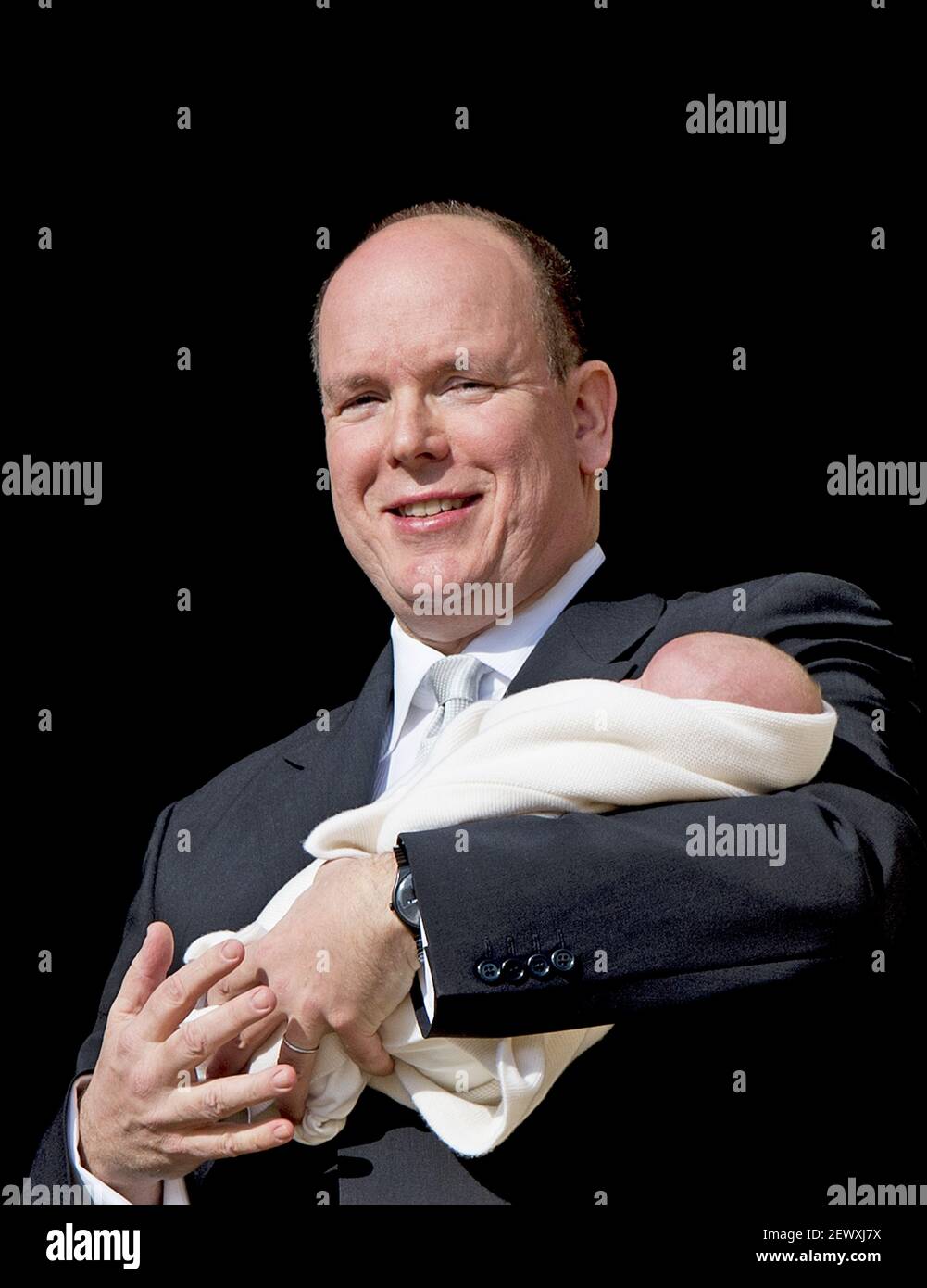 Prince Albert of Monaco presents their baby twins Princess Gabriella ...
