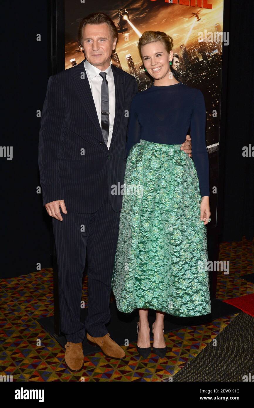 (L-R) Actors Liam Neeson and Maggie Grace attend the 'Taken 3' Fan ...
