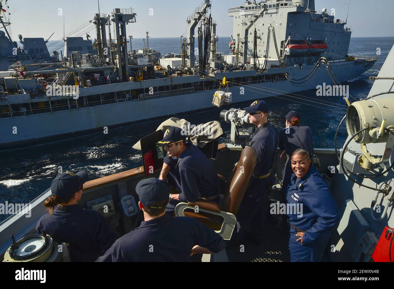 GULF OF OMAN (Jan. 4, 2015) Sailors aboard the guided-missile destroyer ...