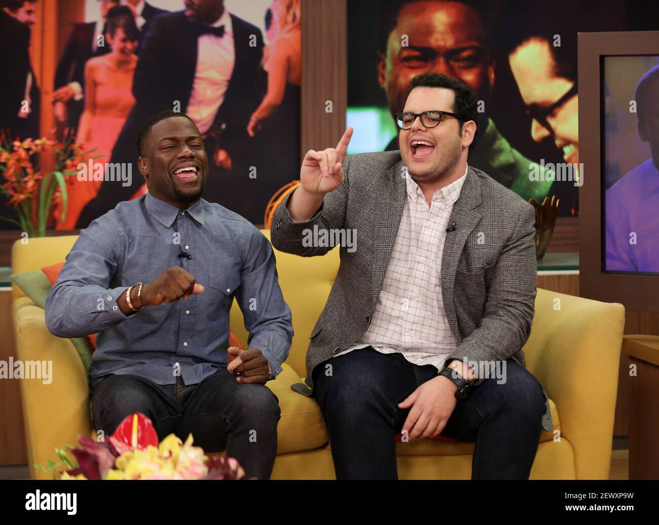 MIAMI - FLORIDA, January 9, 2015: Kevin Hart and Josh Gad are seen in ...