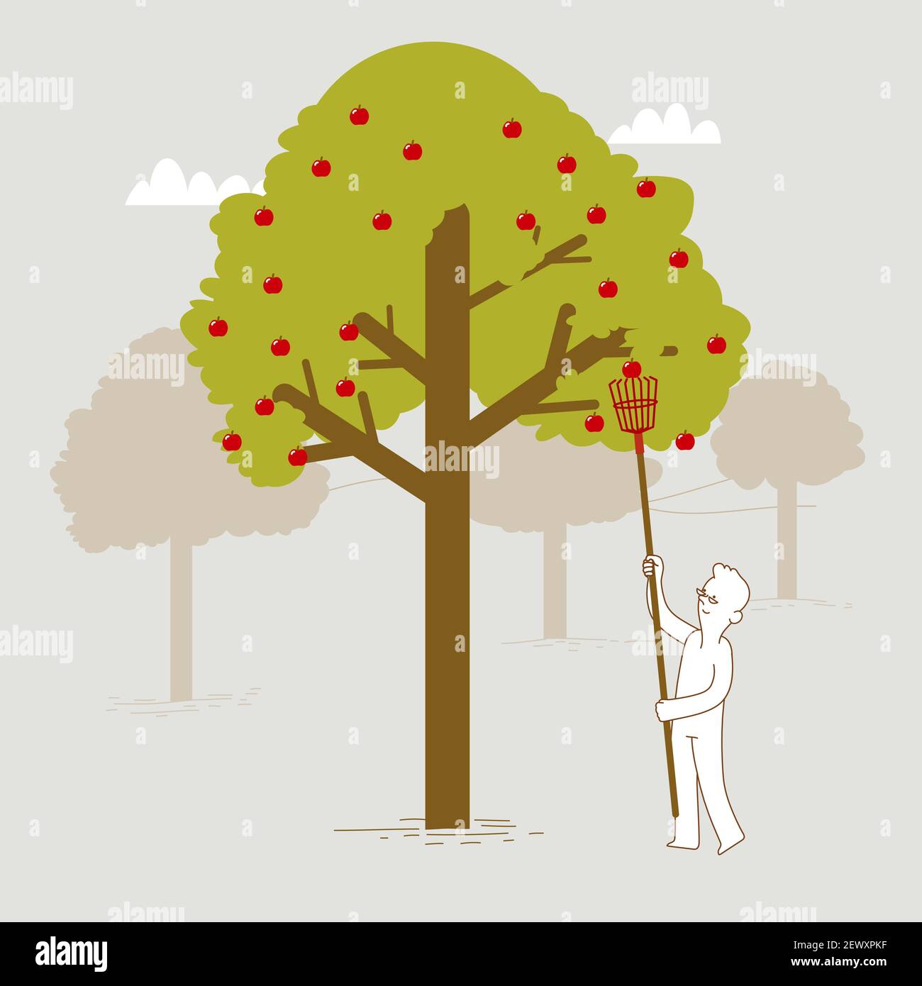 Fruit picker pole Stock Vector Images - Alamy