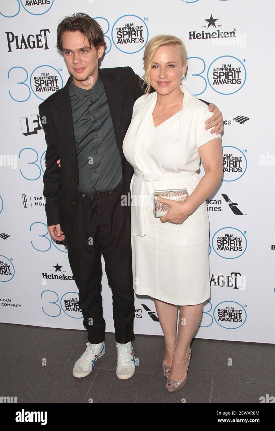 Ellar Coltrane, Patricia Arquette attends the 2015 Film Independent ...