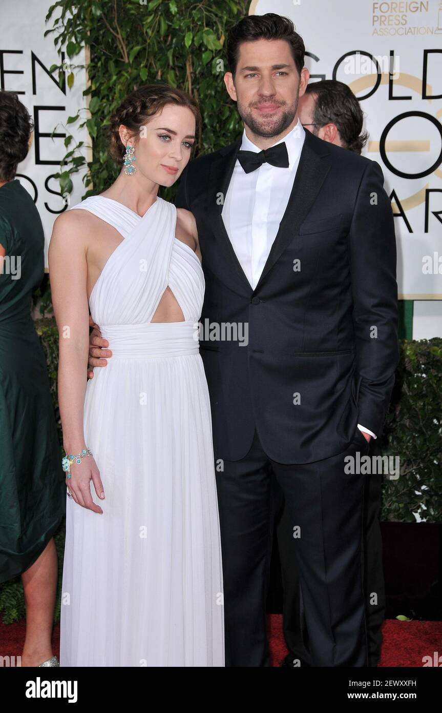 Actress Emily Blunt and her husband John Krakowski arrives at the 72nd ...