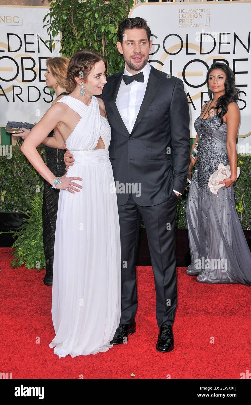 Actress Emily Blunt and her husband John Krakowski arrives at the 72nd ...