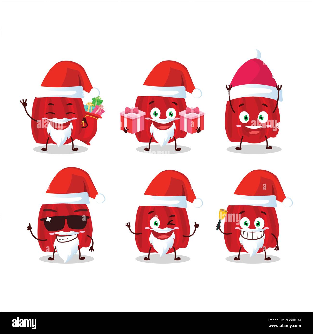 Santa Claus emoticons with red habanero cartoon character. Vector ...