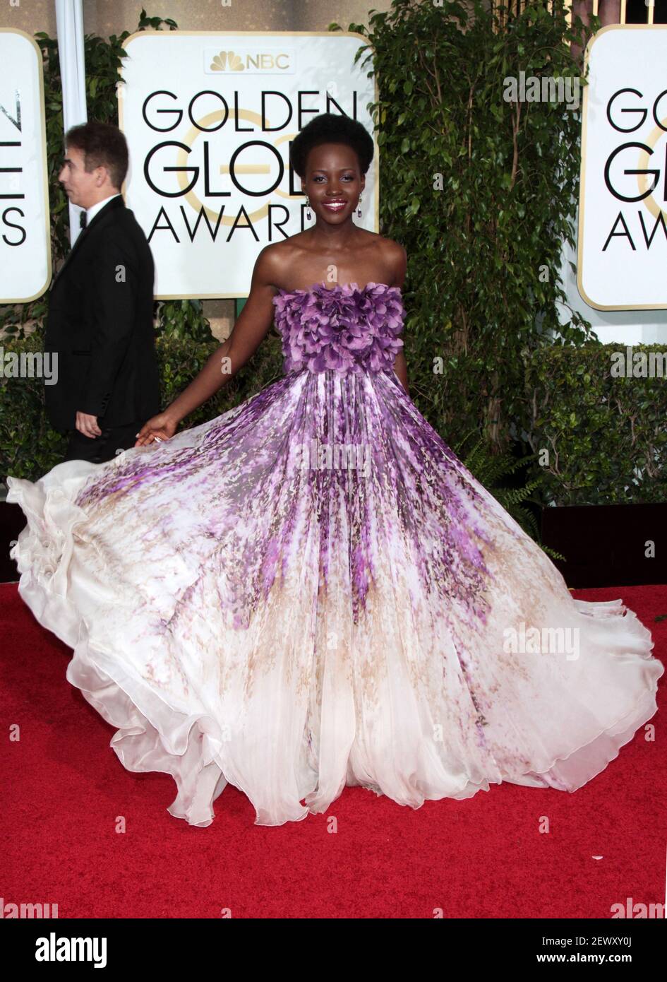 Actress Lupito N'yongo arrives at the 72nd Annual Golden Globe Awards ...
