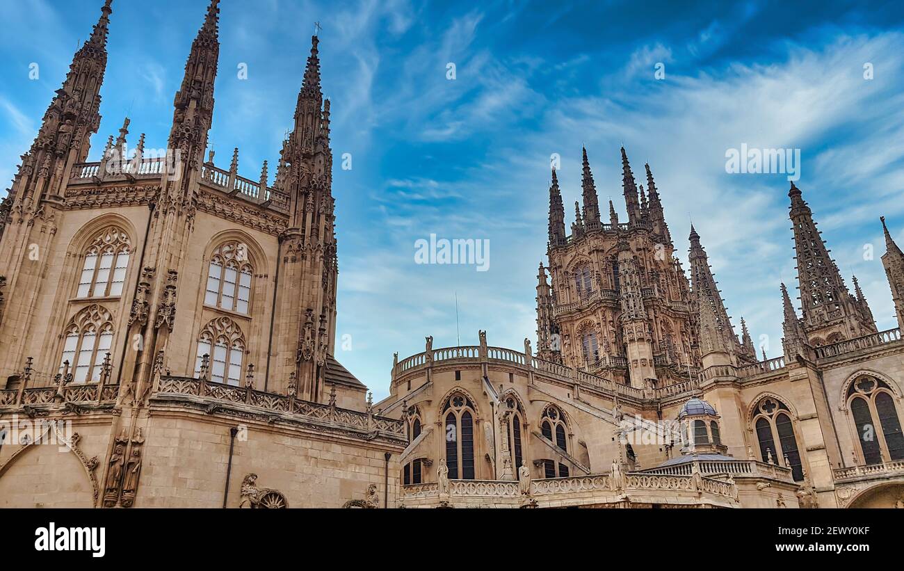 The facade of the Burgos Cathedral in Spain Stock Photo - Alamy