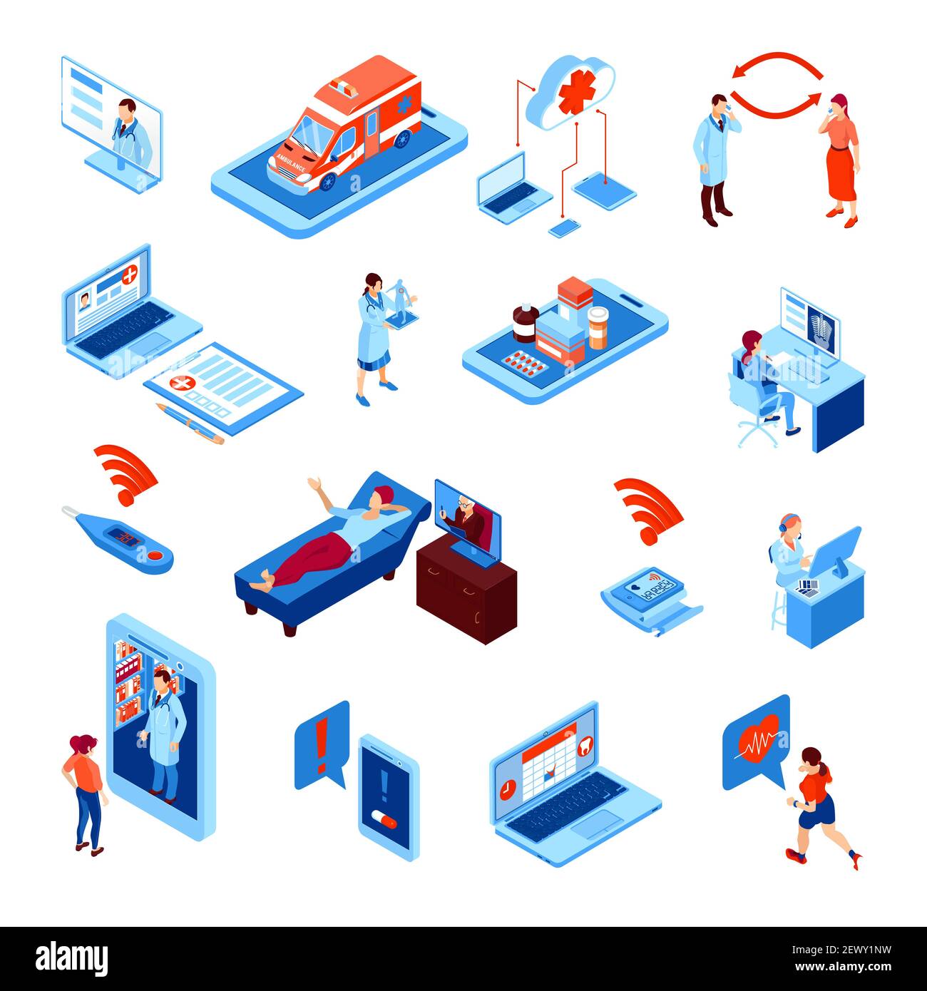 Online medicine isometric set with electronic devices for health ...