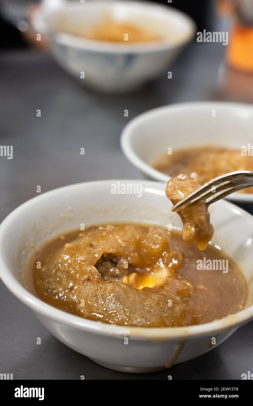 Taiwanese meatball - Delicious street food Bawan (Ba wan), steamed and ...