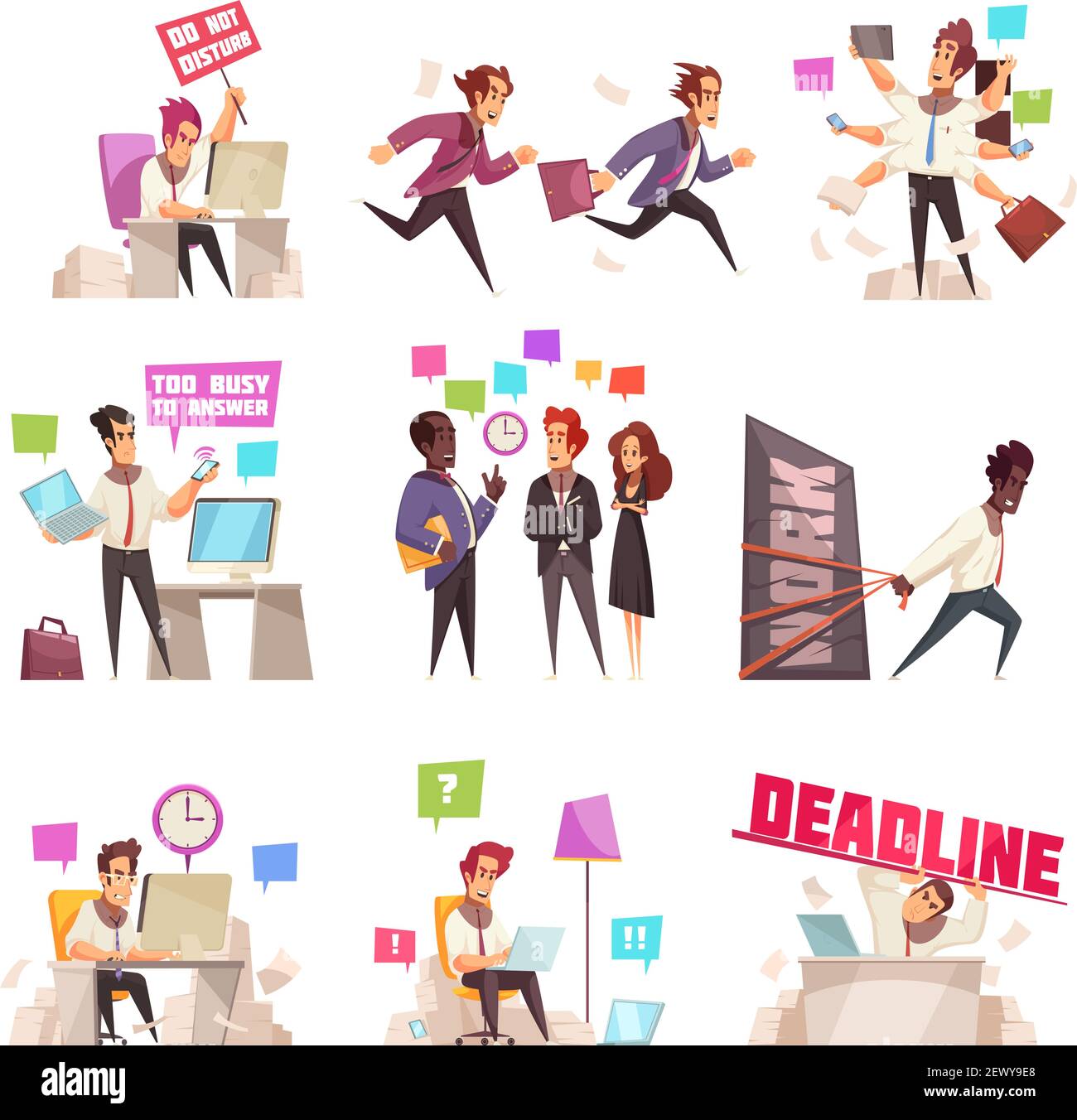 Busy Office Worker Clipart
