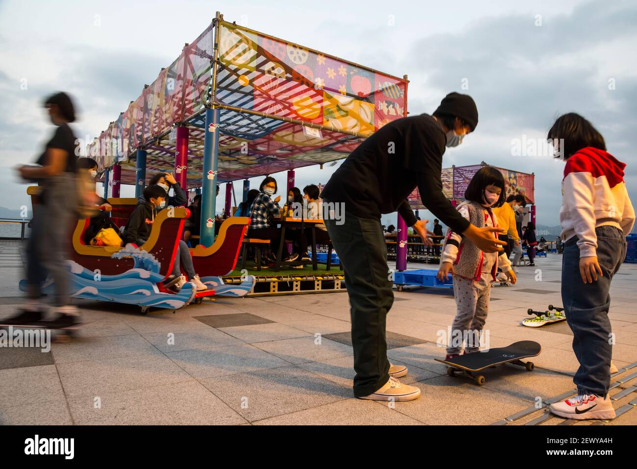The newly opened Victoria harbour promenade, Hong Kong, China Stock ...