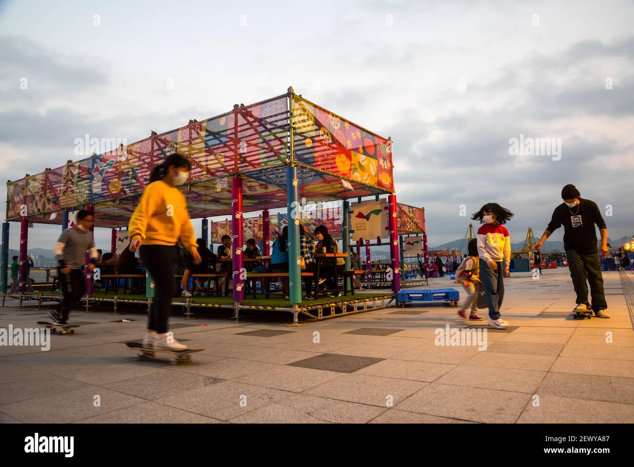 The newly opened Victoria harbour promenade, Hong Kong, China Stock ...