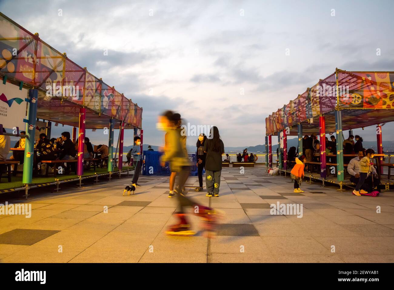 The newly opened Victoria harbour promenade, Hong Kong, China Stock ...