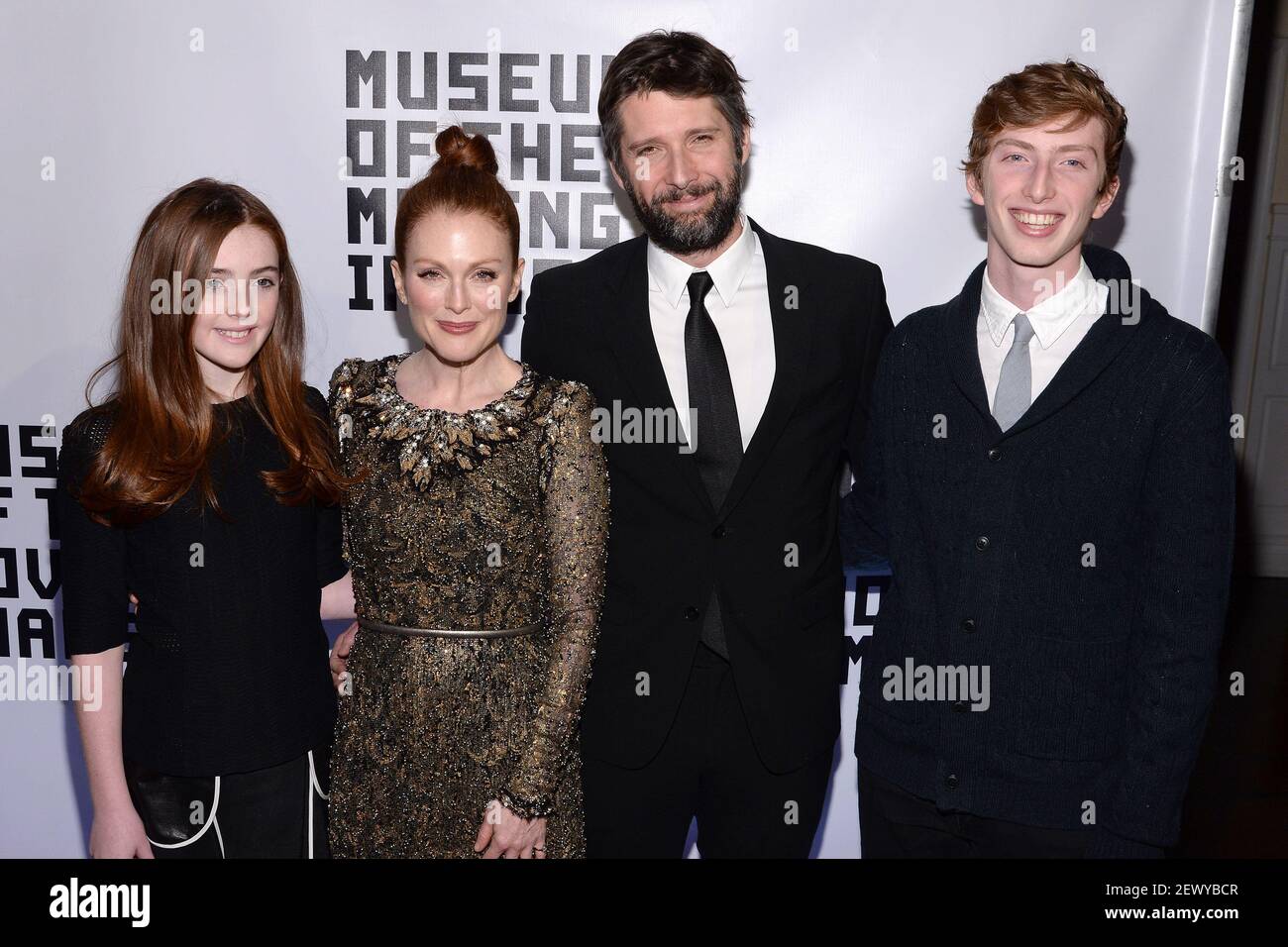 (L-R) Caleb Freundlich, Julianne Moore, Bart Freundlich and Liv ...