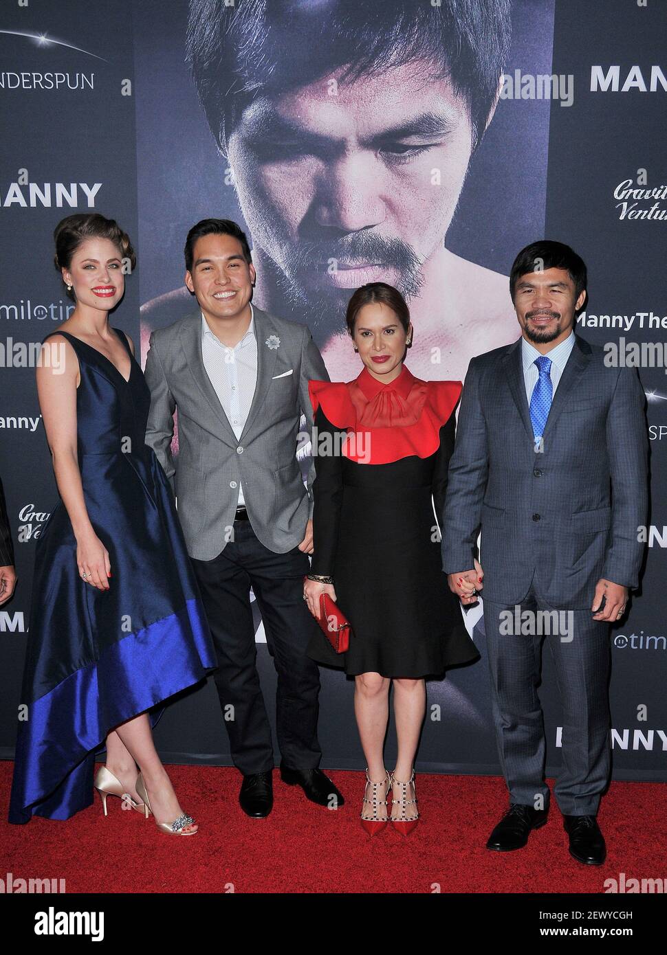 (L-R) Guest, Ryan Moore, Jinkee Pacquiao & Manny Pacquiao arrives at ...