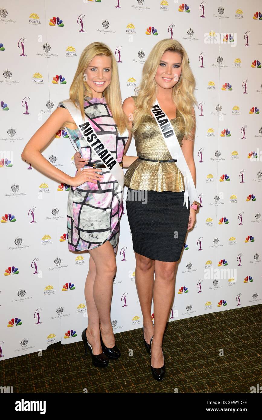Miss Austria Julia Furdea and Miss Finland Bea Toivonen attends Miss ...