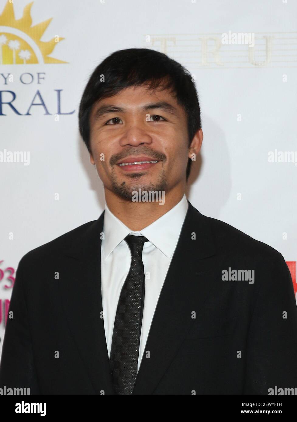 DORAL FLORIDA, JANUARY 25: Manny Pacquiao arrives at the red carpet ...