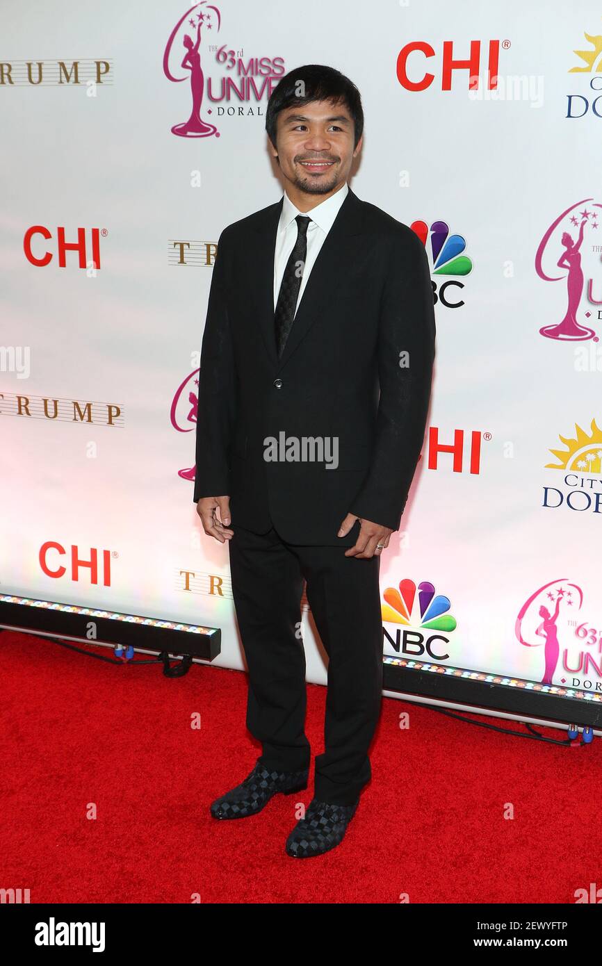 DORAL FLORIDA, JANUARY 25: Manny Pacquiao arrives at the red carpet ...