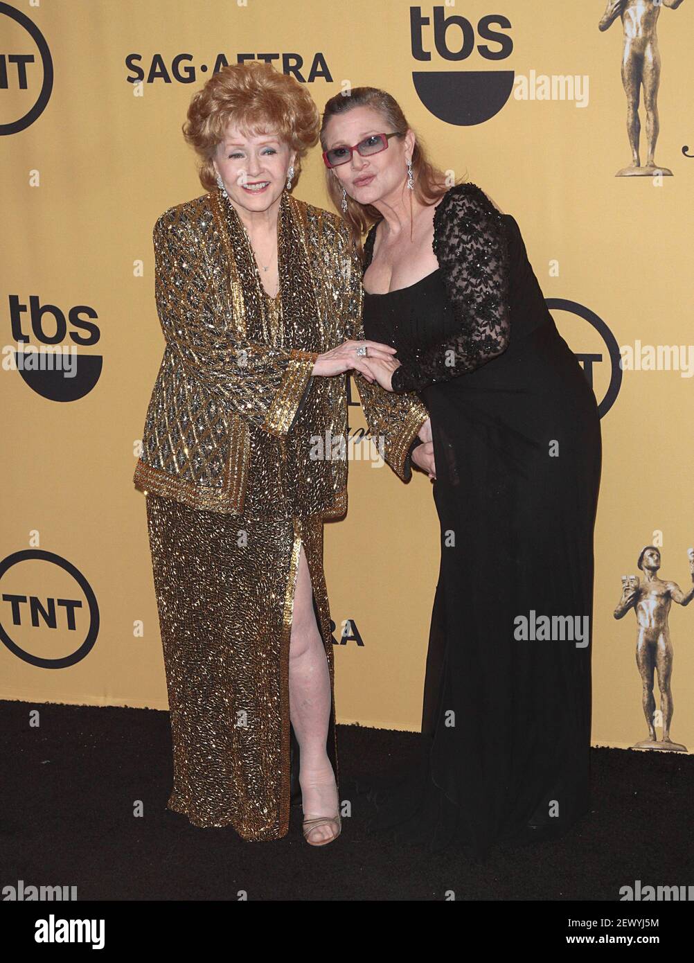 Debbie Reynolds, Carrie Fisher attends The 2015 Screen Actors Guild ...