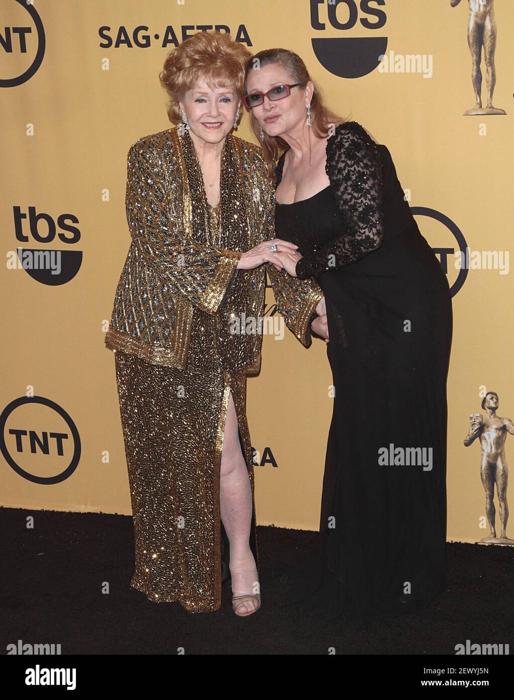 Debbie Reynolds, Carrie Fisher attends The 2015 Screen Actors Guild ...