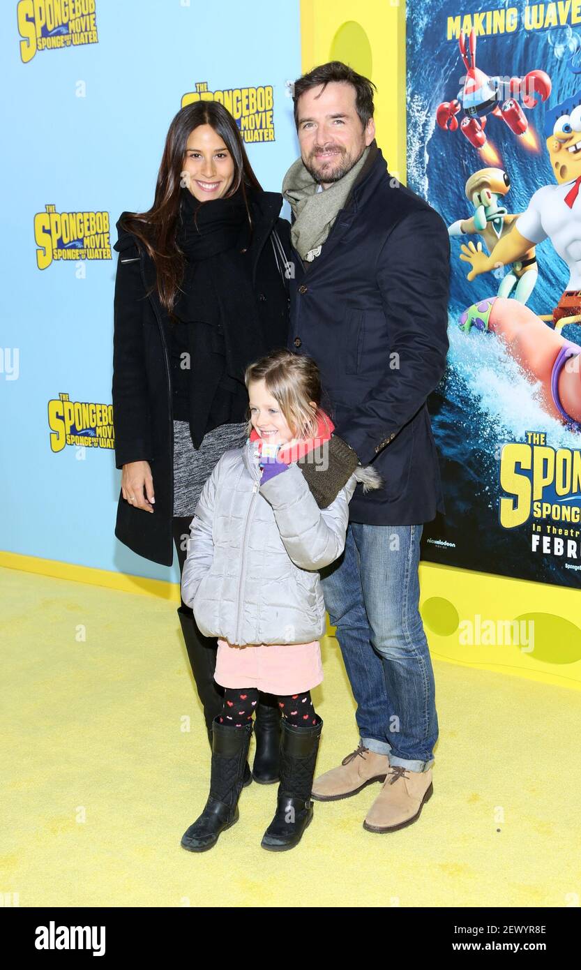 Matthew Settle with family attends 'The Spongebob Movie: Sponge Out Of ...