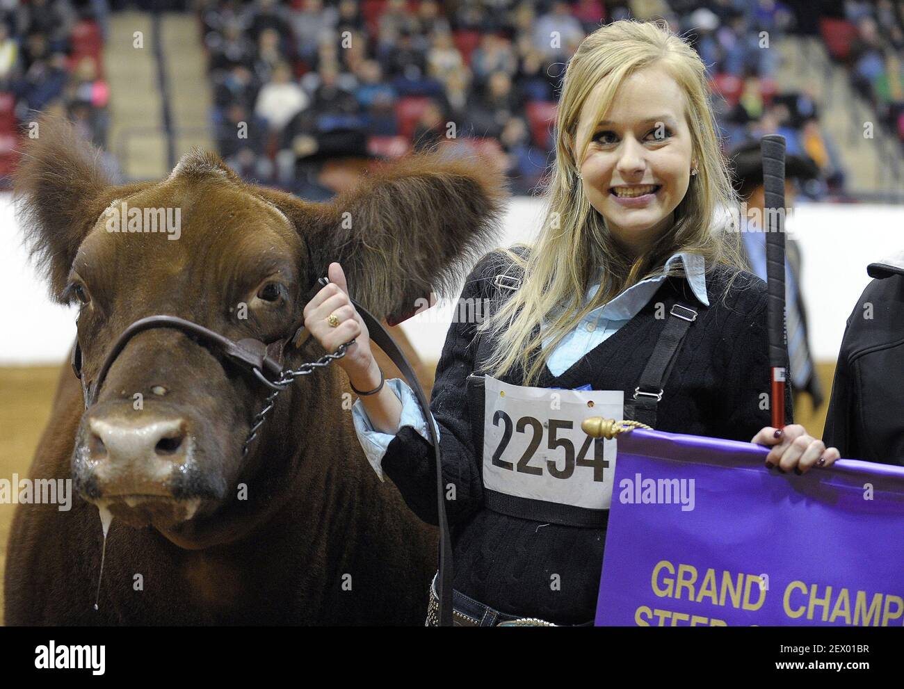 Madilyn Priesmeyer with her Grand Champion Steer, Bob Marley, at the ...