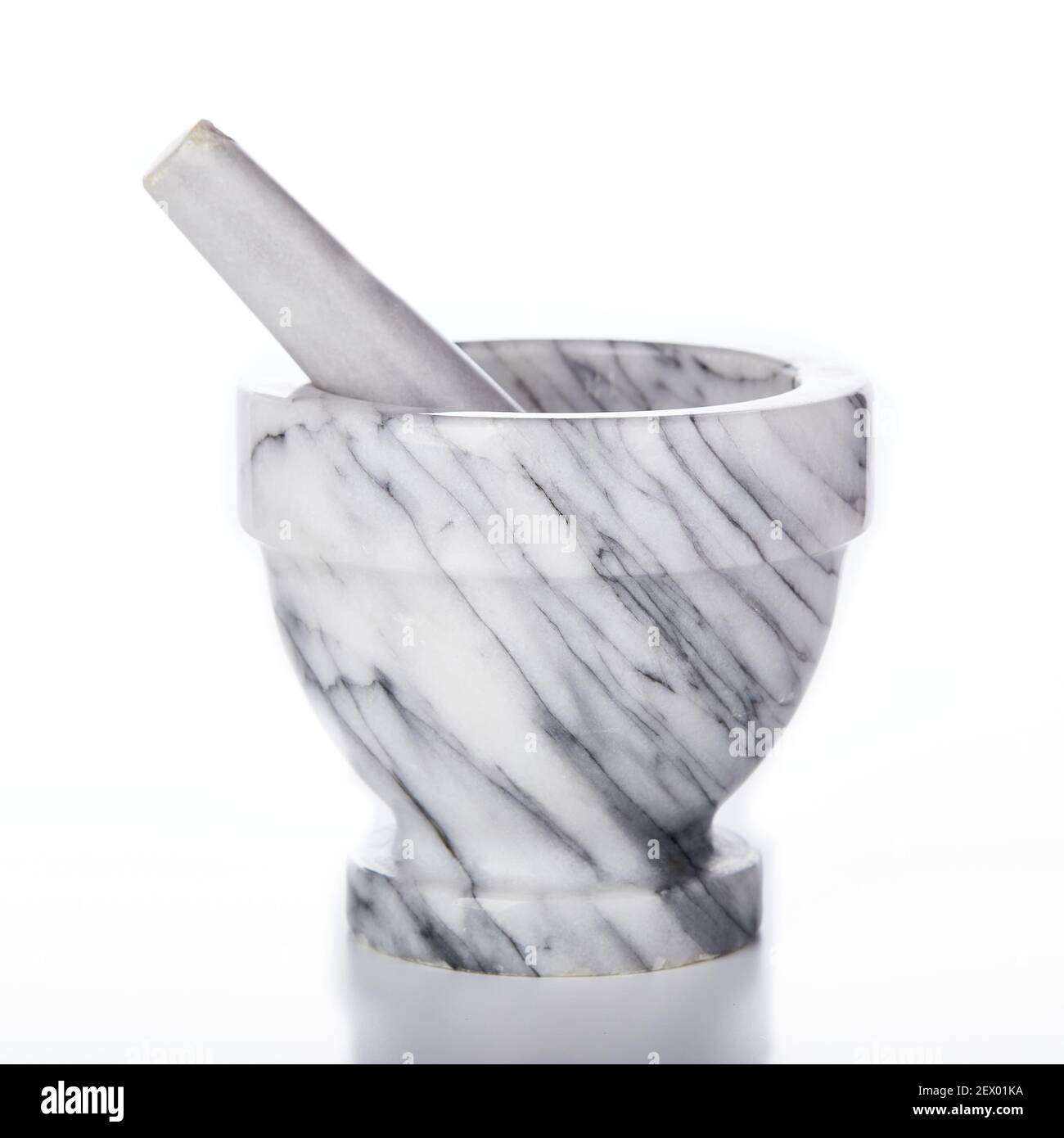 marble stone mortar and pestle grinder crusher on white background ...