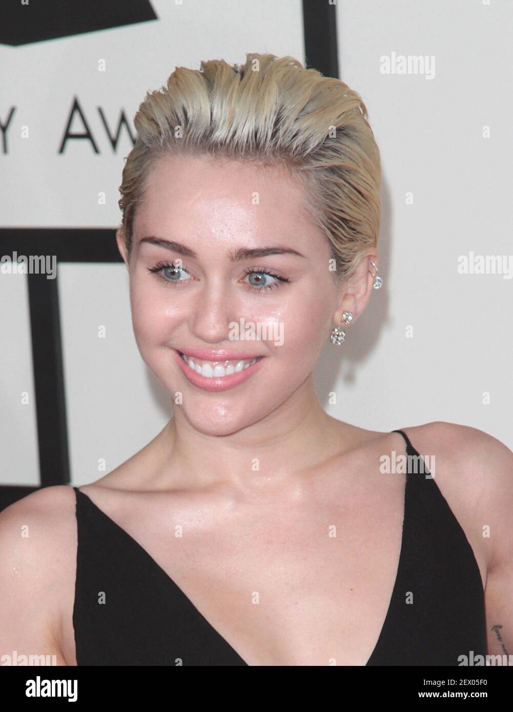 Miley Cyrus attends The 57th Annual Grammy Awards held at the Staples ...