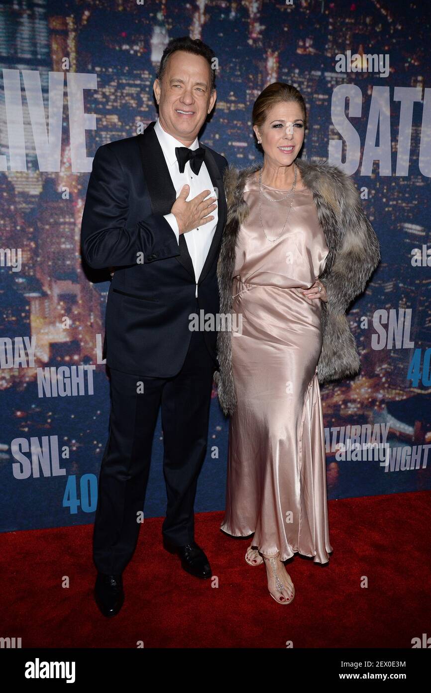 (L-R) Actor Tom Hanks and Rita Wilson attend the SNL 40th Anniversary ...