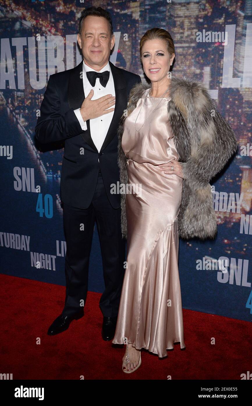 (L-R) Actor Tom Hanks and Rita Wilson attend the SNL 40th Anniversary ...