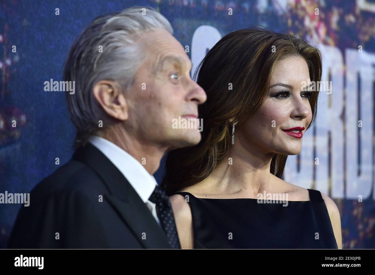 (L-R Actor Michael Douglas and Catherine Zeta-Jones attend the SNL 40th ...