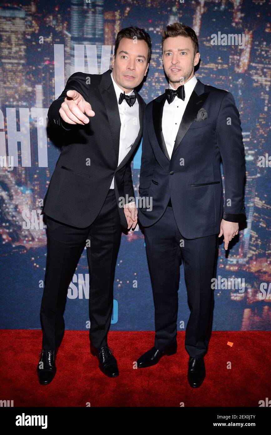 (L-R) Jimmy Fallon and Justin Timberlake attend the SNL 40th ...