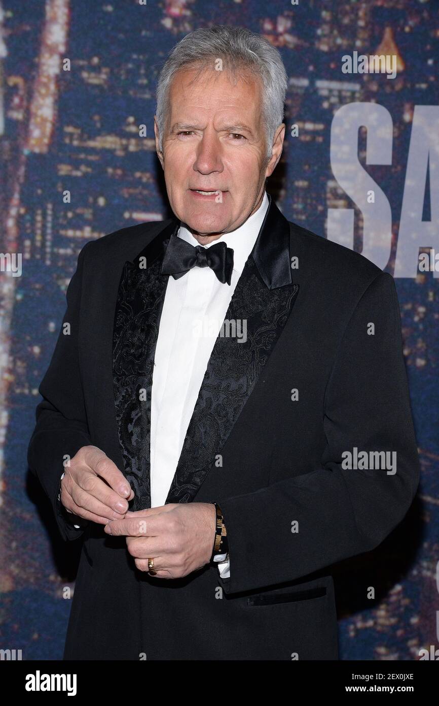 TV personality Alex Trebek attends the SNL 40th Anniversary Special at ...