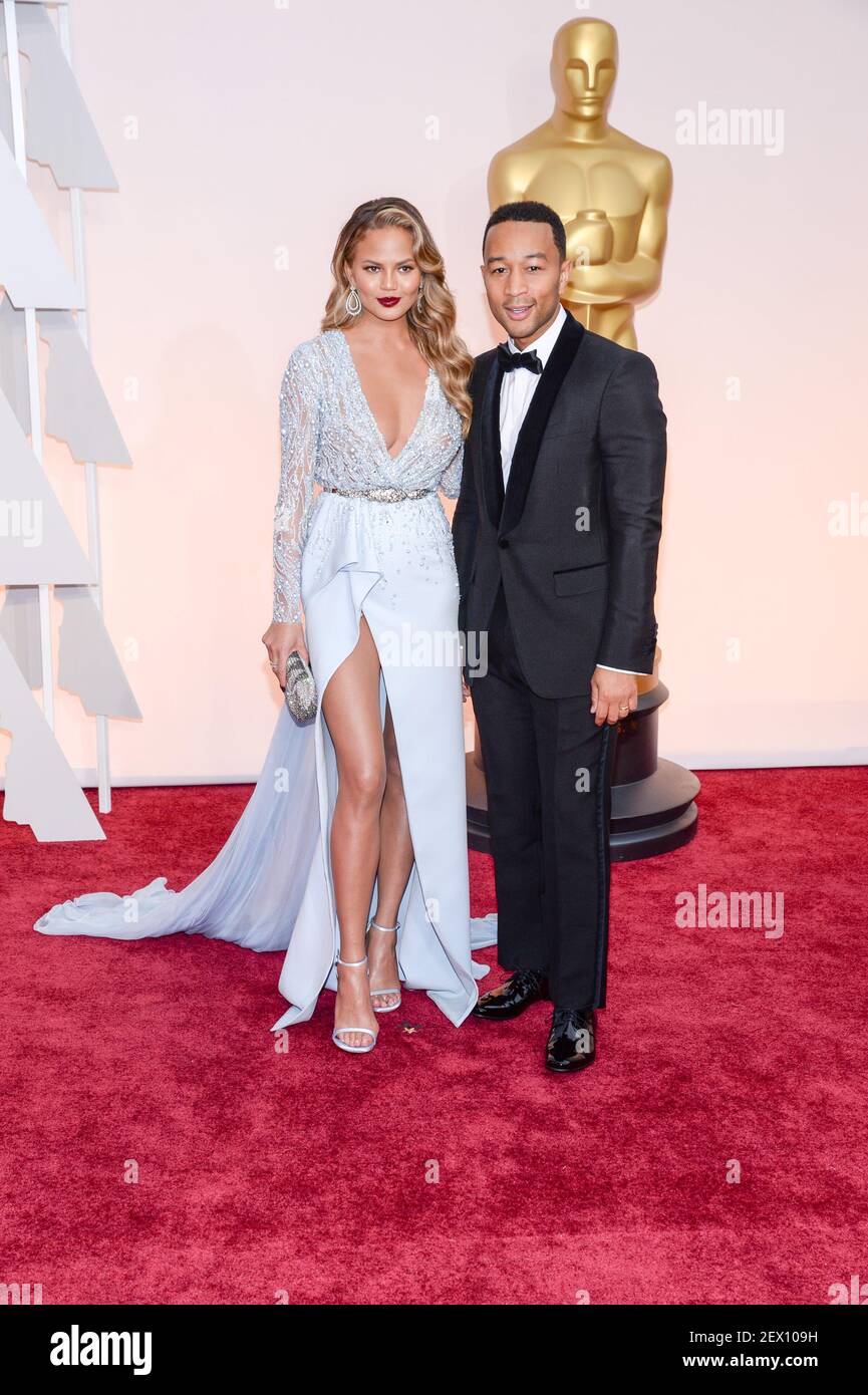 Model Chrissy Teigen and her husband singer John Legend arrive at the ...