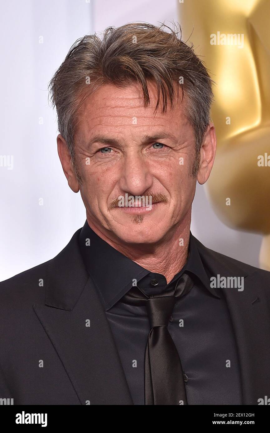 Actor Sean Penn poses in the press room at the 87th Annual Academy ...