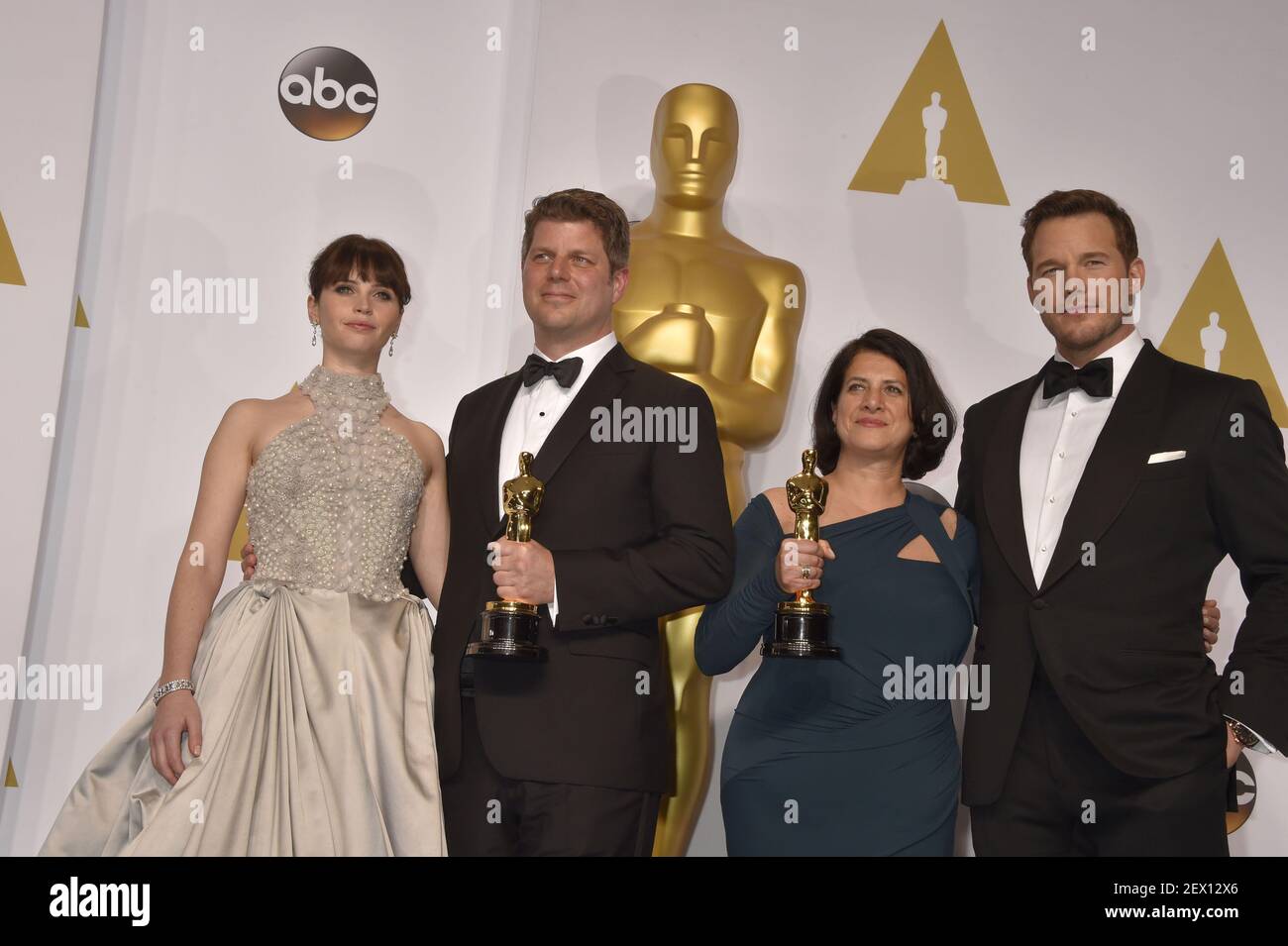 Felicity Jones, Adam Stockhausen, Anna Pinnock, Chris Pratt attends the ...