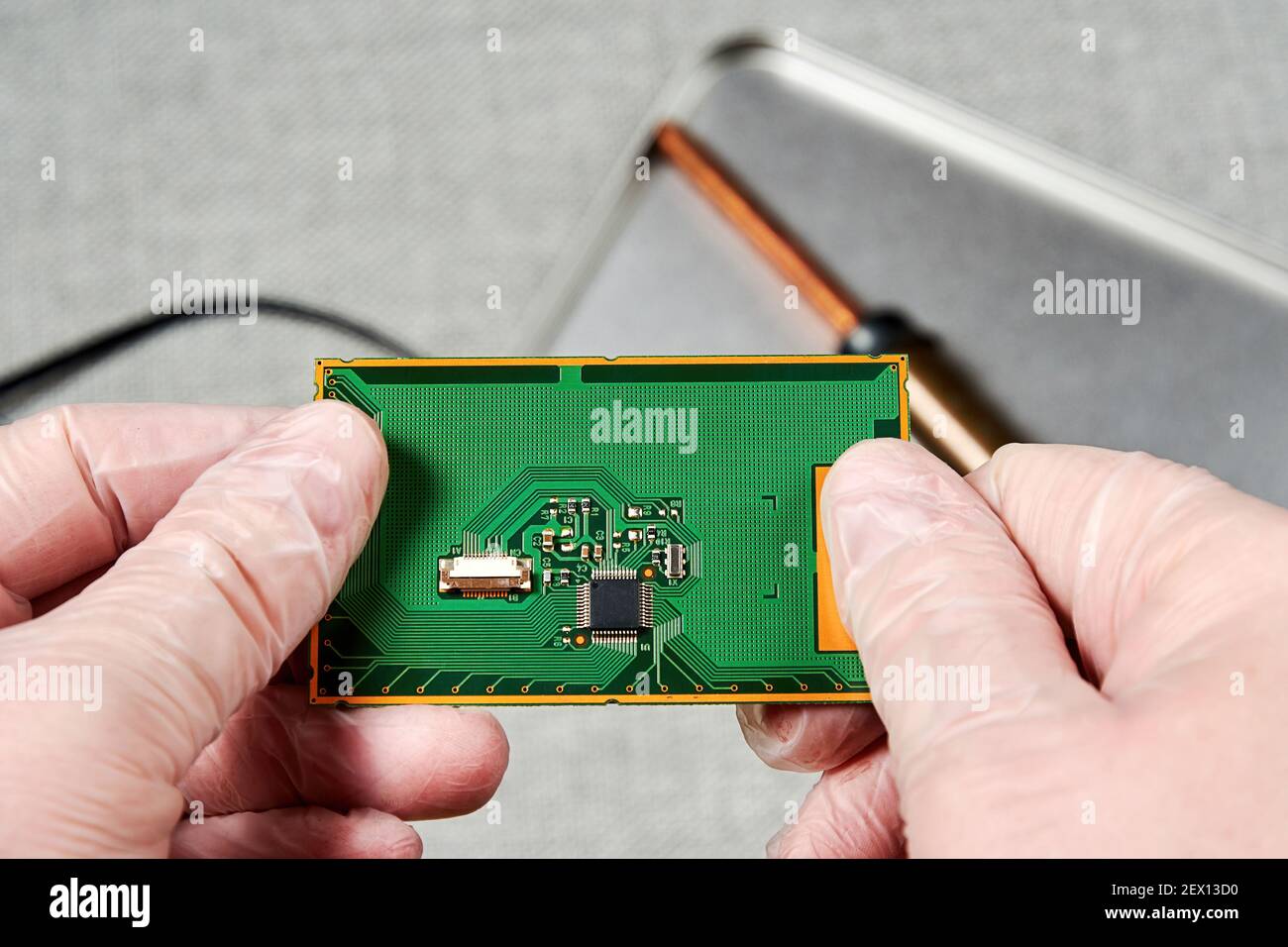An engineer working on microchip development in tech laboratory ...