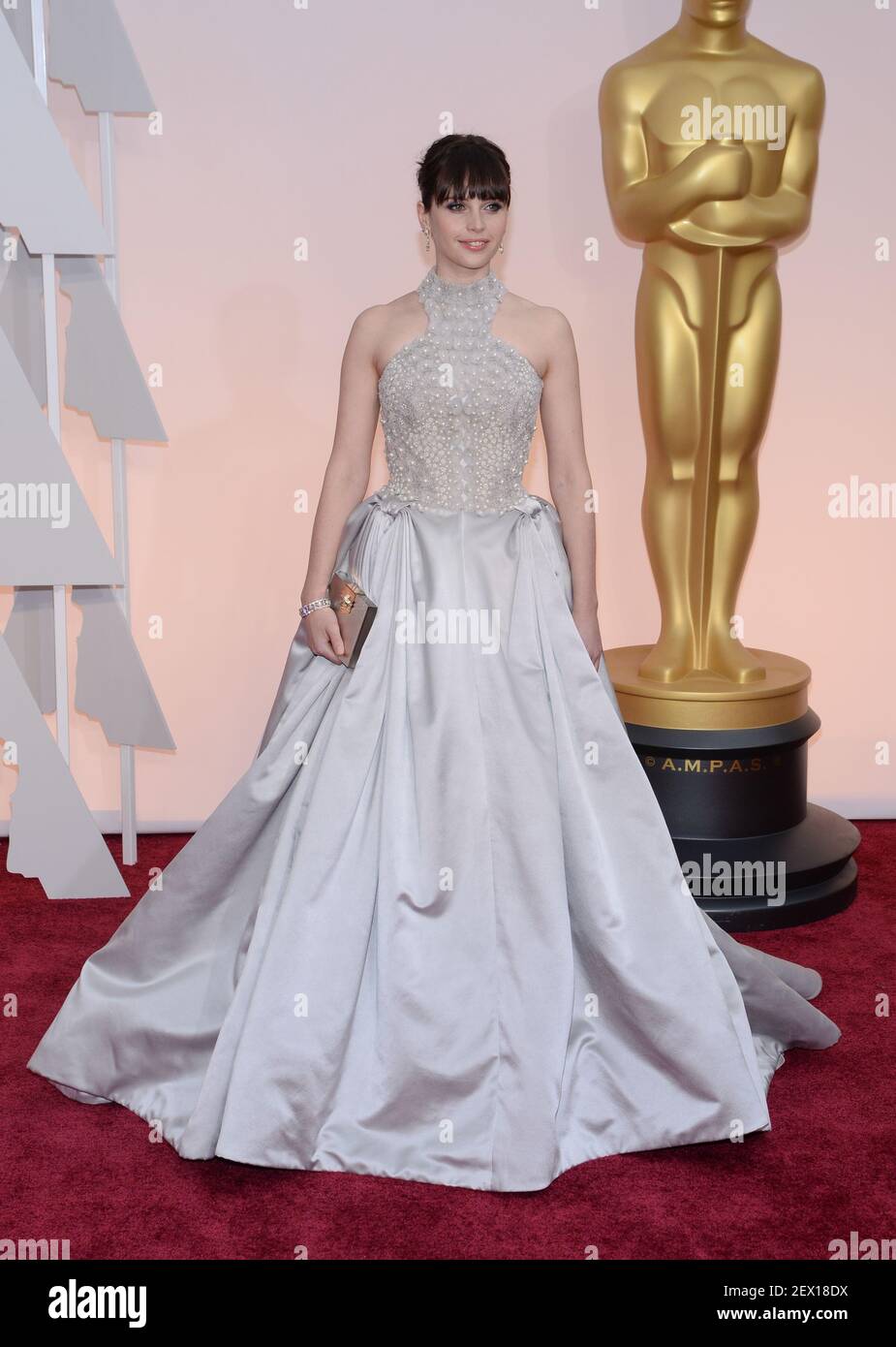 Actress Felicia Jones arrives at the 87th Annual Academy Awards held at ...
