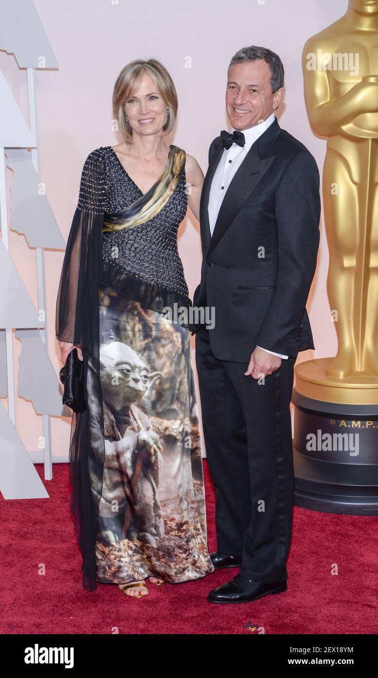 Disney CEO Bob Iger and his wife Willow Bay arrive at the 87th Annual ...