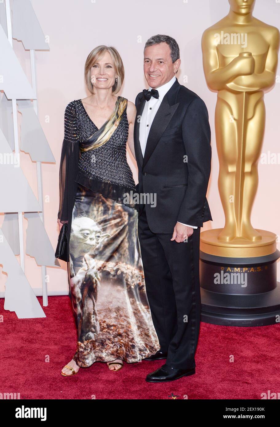 Disney CEO Bob Iger and his wife Willow Bay arrive at the 87th Annual ...