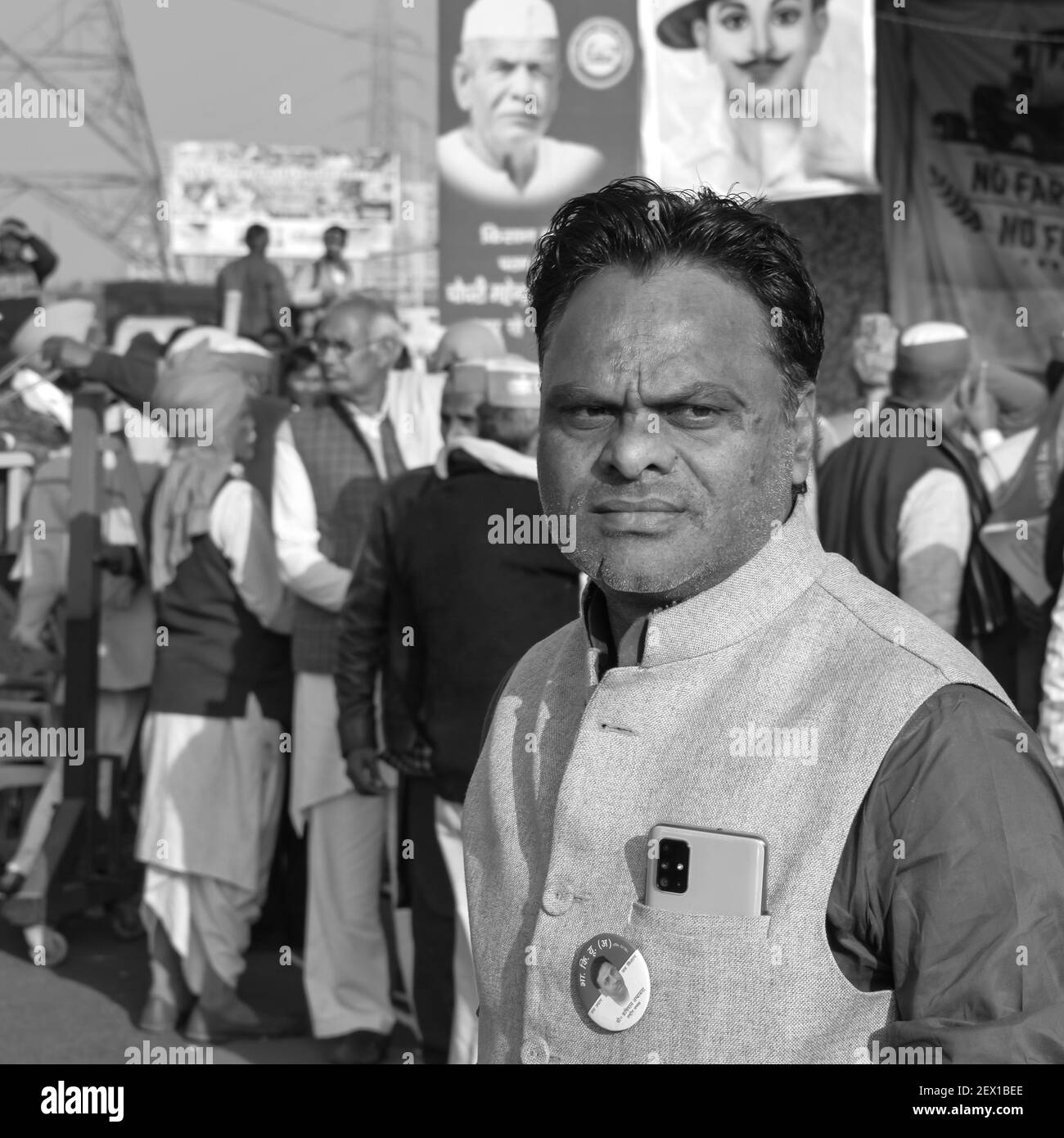 India farmers protest Black and White Stock Photos & Images - Alamy