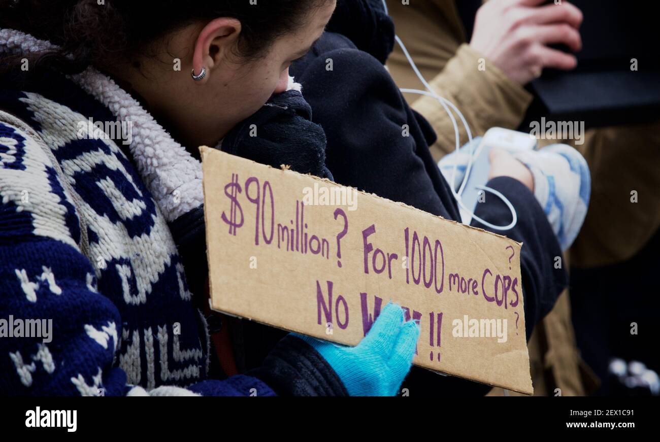 Safety Beyond Policing campaign rally outside City Hall in New York ...