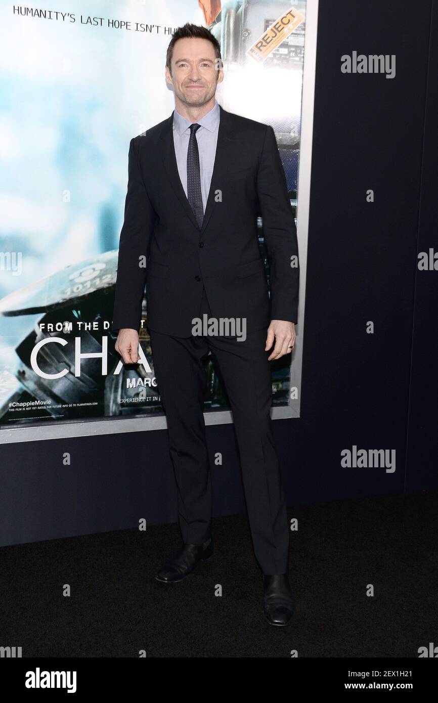 Actor Hugh Jackman attends the "Chappie" New York Premiere at the AMC ...